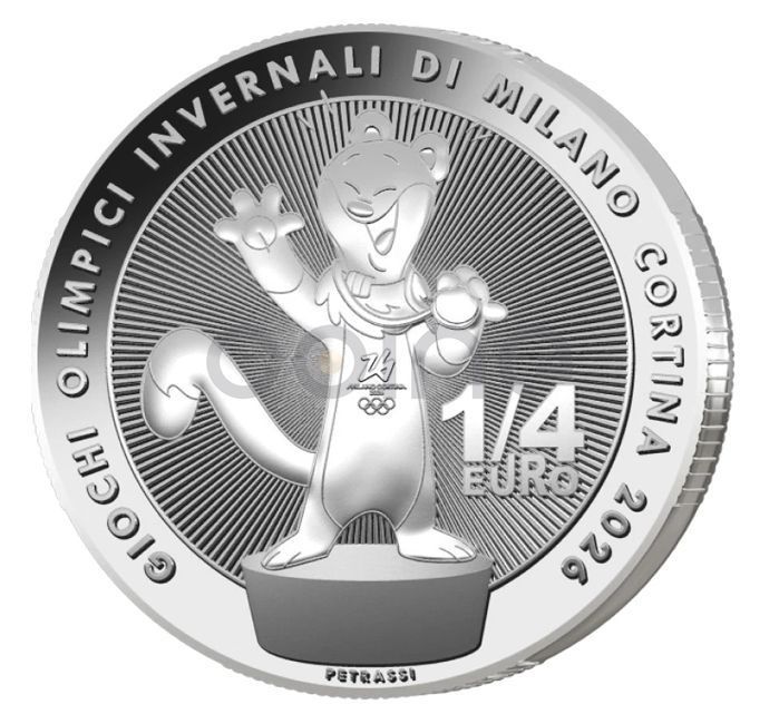 Italy 1/4 Euro 2025 Olympic Winter Games 2026 - Mascot